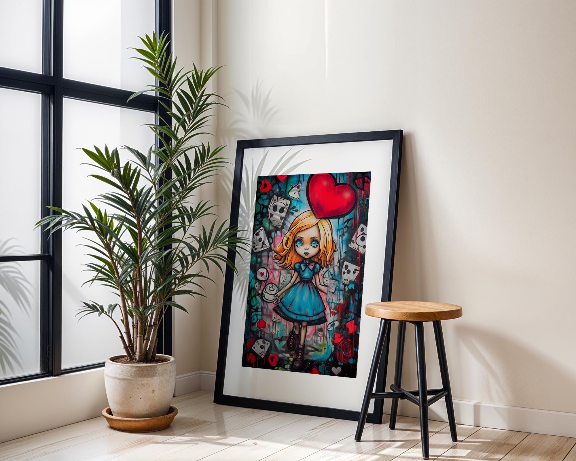 Alice in Wonderland Graffiti Wall Art, Printable Digital, Fairytale ...