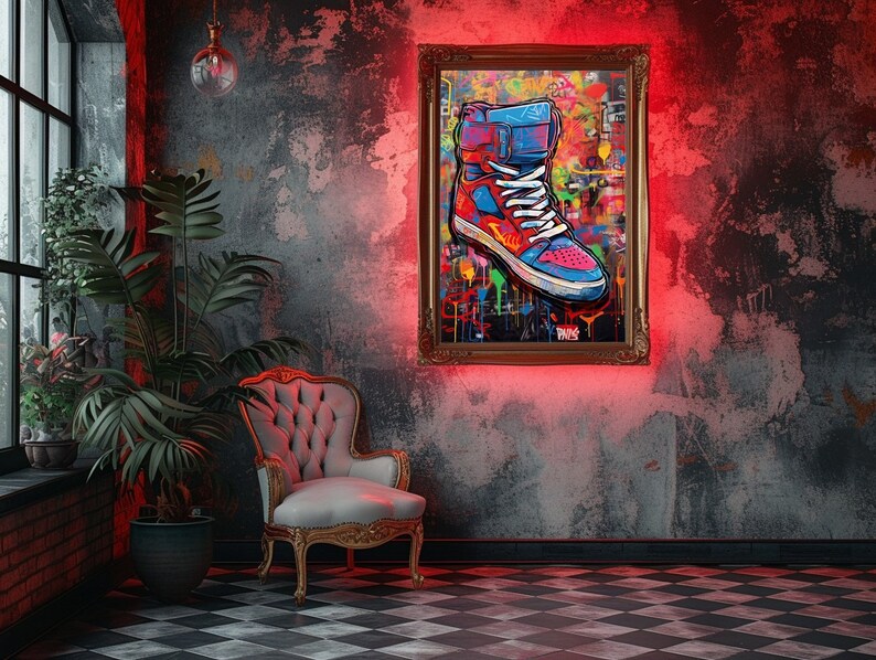 Sneakers Graffiti Wall Art, Digital Download Print, Colorful Shoe Wall ...