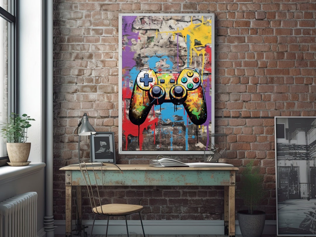 Gaming Graffiti Wall Art Gamepad Painting Game Controller - Etsy
