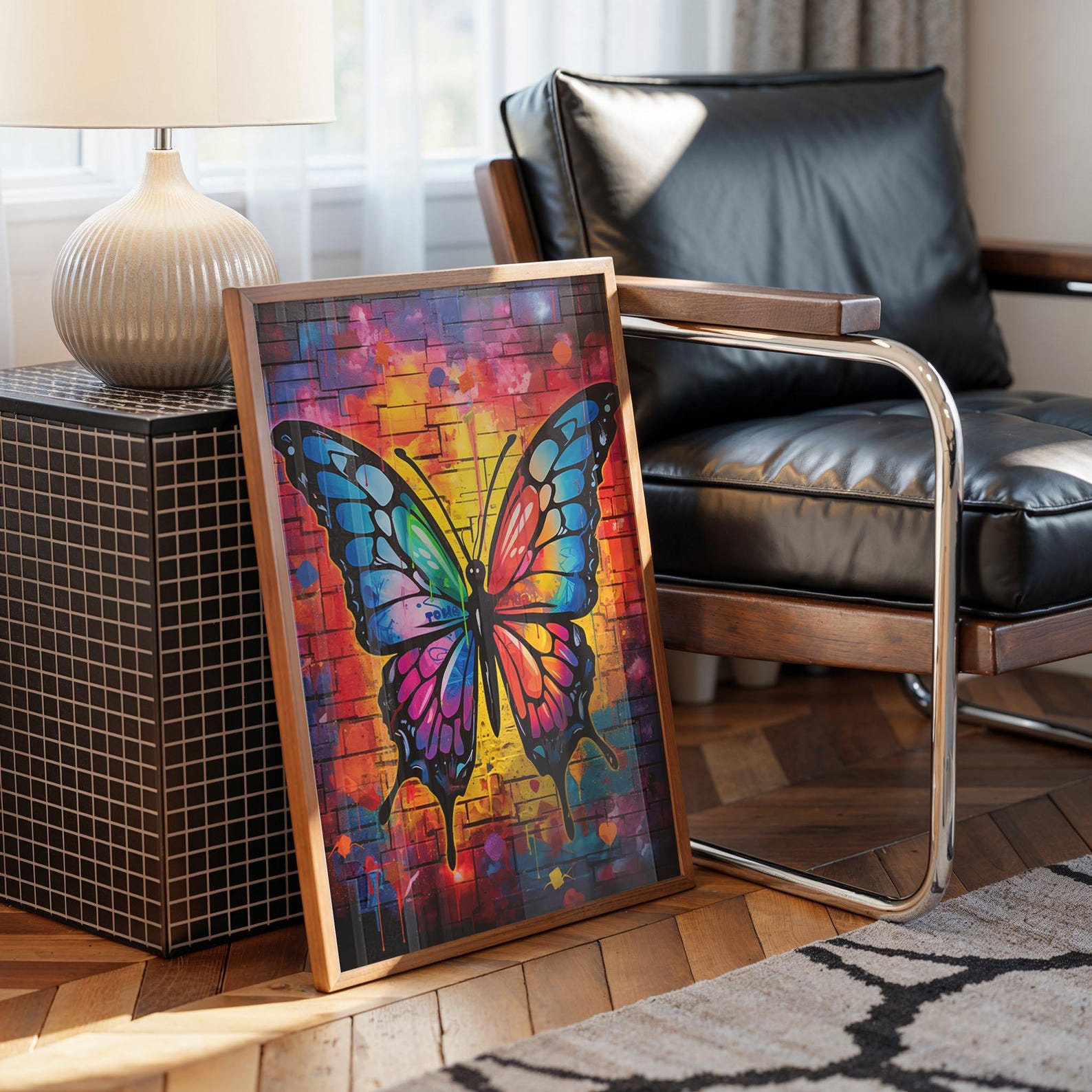 Butterfly Graffiti Wall Art, Digital Butterfly Art Print, Insect Poster ...