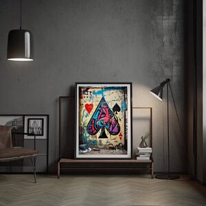 Ace of Spades Graffiti Wall Art, Printable Digital Colorful Playing ...