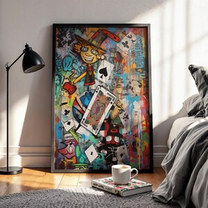 Casino Poker Graffiti Wall Art, Digital Download, Playing Cards Wall ...