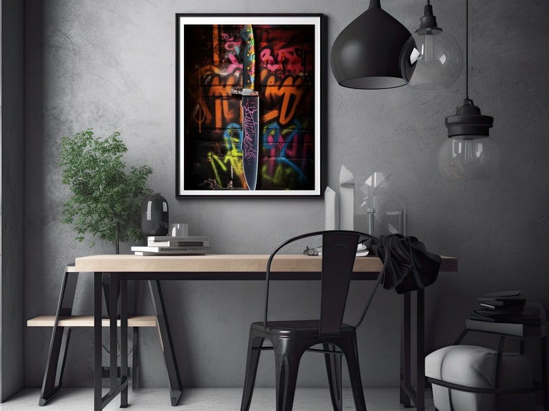 Knife Graffiti Wall Art Digital Download Print Abstract - Etsy