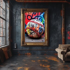 Baseball Graffiti Wall Art, Digital Print, Colorful Sports Wall Decor ...