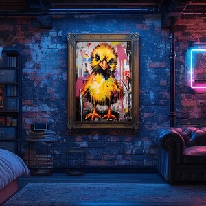 Baby Chick Graffiti Wall Art, Printable Digital, Baby Chicken Wall ...