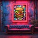 Hamburger Graffiti Wall Art, Burger Printable Digital, Modern, Urban ...