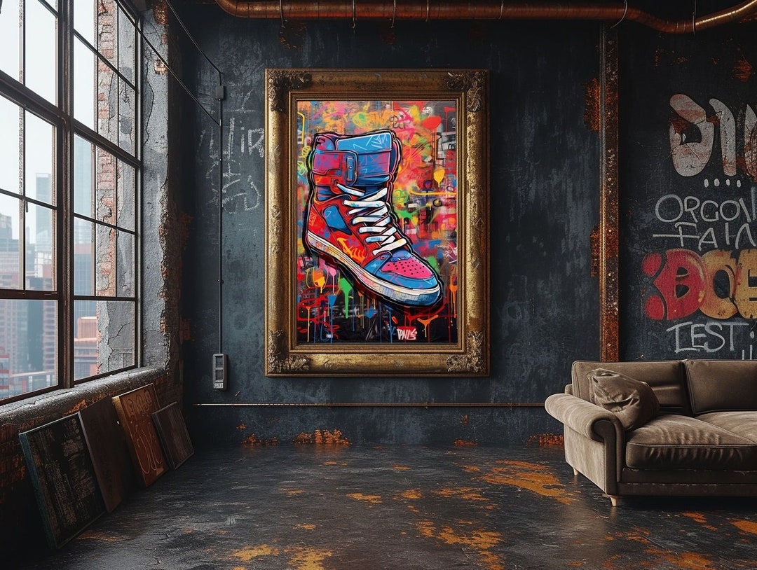 Sneakers Graffiti Wall Art, Digital Download Print, Colorful Shoe Wall ...