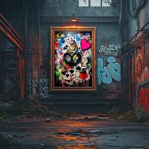 Playing Cards Graffiti Wall Art, Digital Download Print, Colorful ...