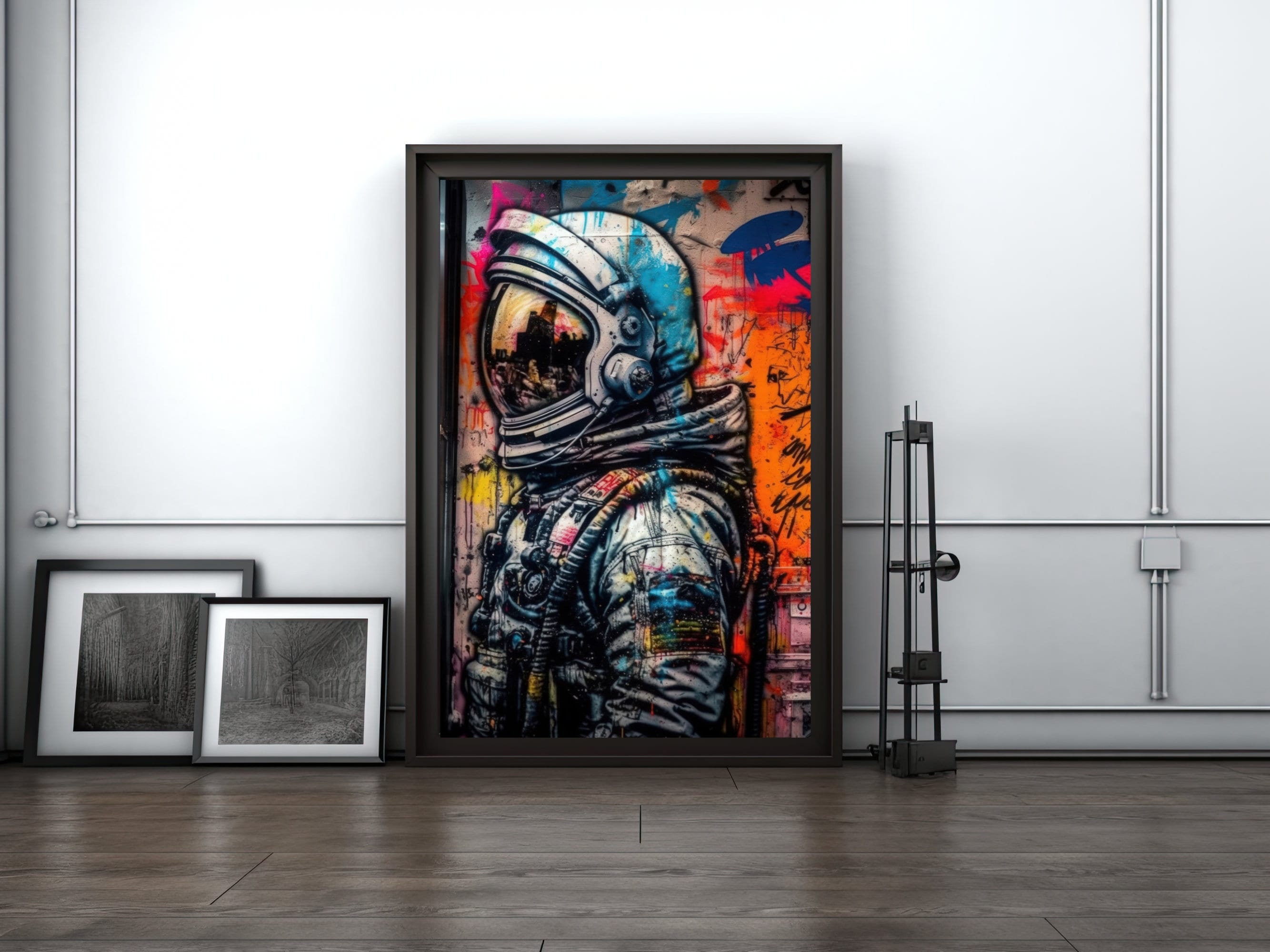 Astronaut Graffiti Wall Art Space Art Graffiti Print Modern - Etsy