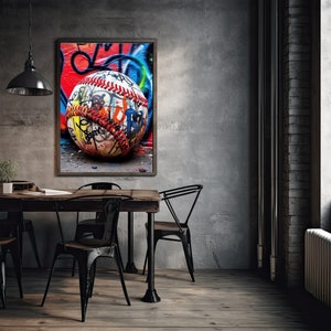 Baseball Graffiti Wall Art, Digital Print, Colorful Sports Wall Decor ...