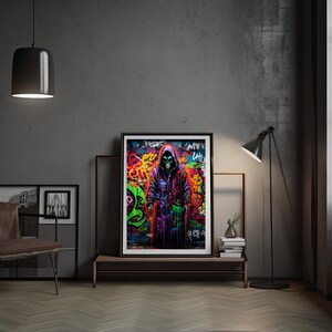 Grim Reaper Graffiti Wall Art Digital Download Print Spooky - Etsy