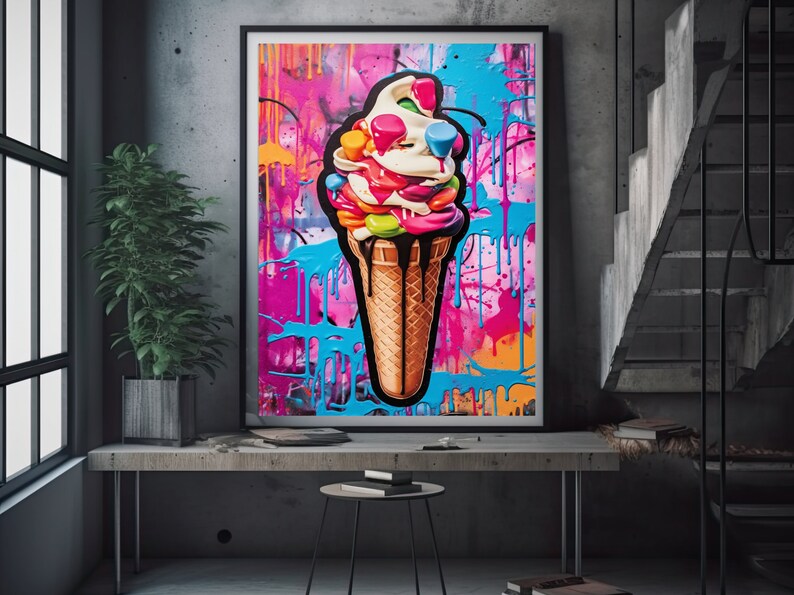 Ice Cream Graffiti Wall Art Digital Download (Instant Download) - Etsy