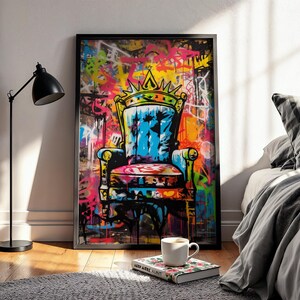 King Throne Graffiti Wall Art, Digital Print, Throne Chair Poster ...