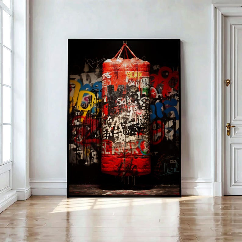 Urban Boxing Bag Graffiti Masterpiece, Printable Street Art, Bold ...