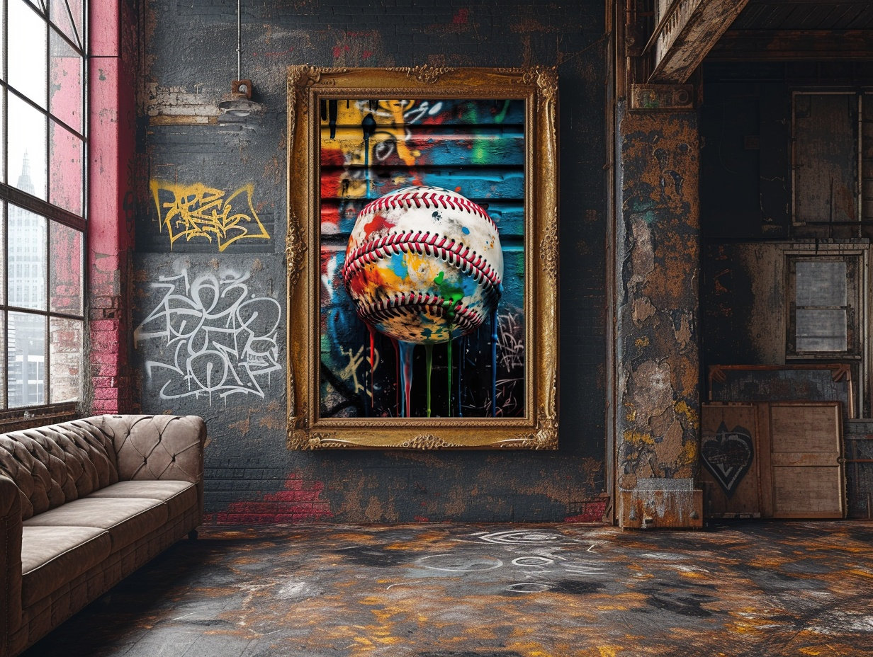 Baseball Graffiti Wall Art, Sports Graffiti Print, Modern, Urban ...