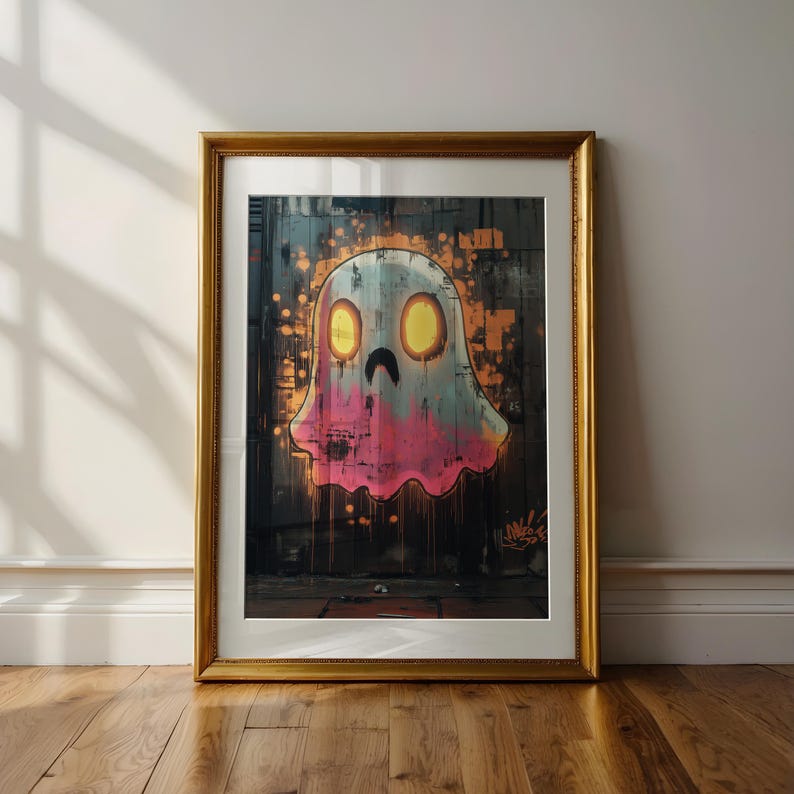 Halloween Gallery Wall Set, Graffiti Art Prints, Set of 3 Prints, Ghost ...