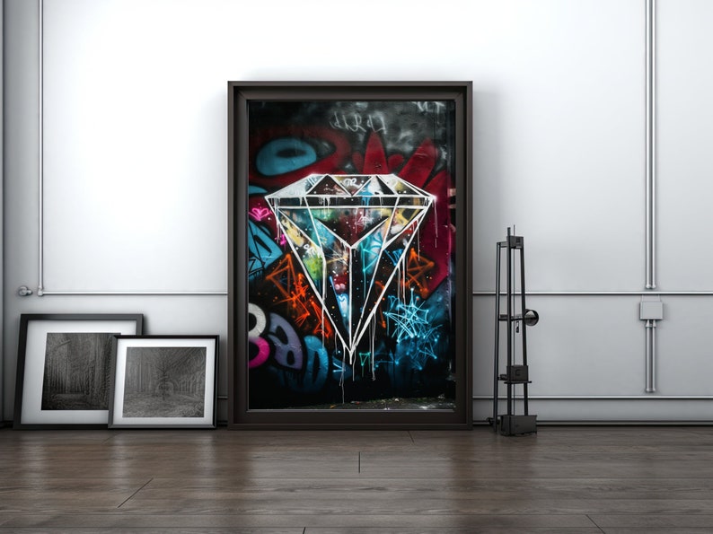 Diamond Graffiti Wall Art Digital Download Print Modern - Etsy