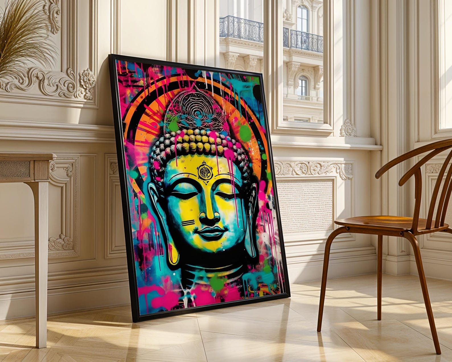 Buddha Graffiti Wall Art, Digital Download, Abstract Colorful Buddha ...
