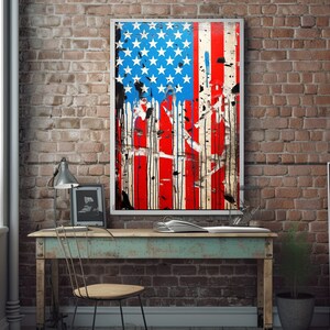 American Flag Graffiti Wall Art Digital Printable USA Flag - Etsy