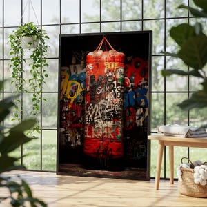 Urban Boxing Bag Graffiti Masterpiece, Printable Street Art, Bold ...