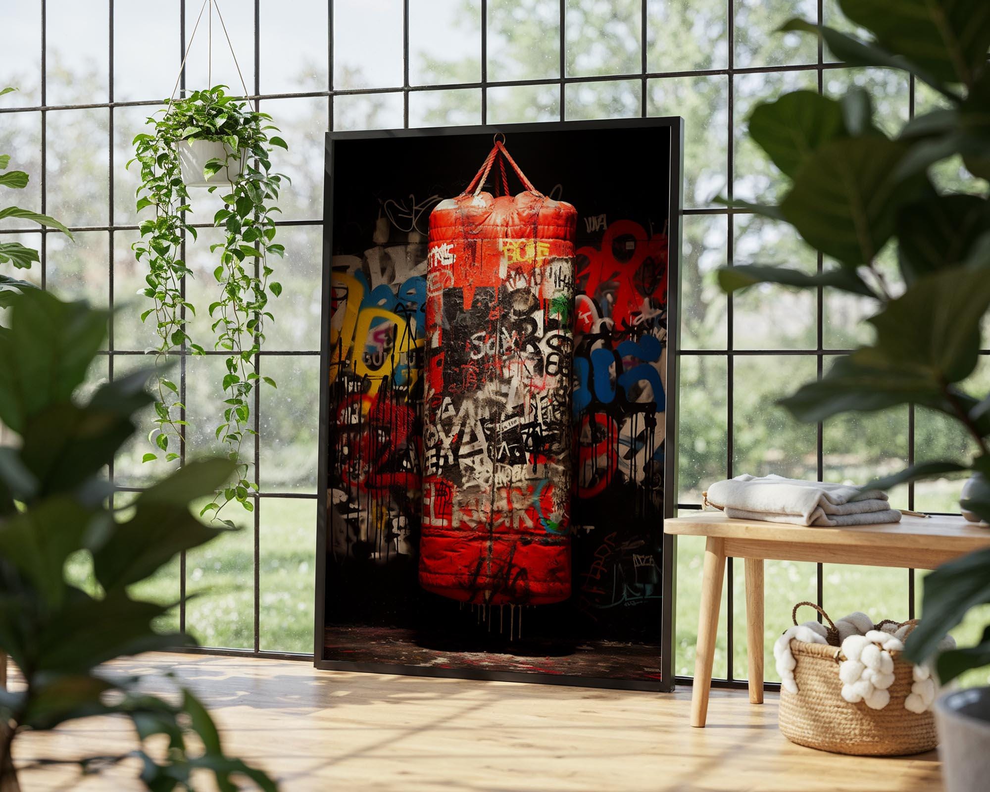 Urban Boxing Bag Graffiti Masterpiece, Printable Street Art, Bold ...