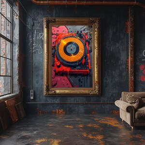 Music Graffiti Gallery Wall Set, Set of 3, Headphones, Vinyl Player ...