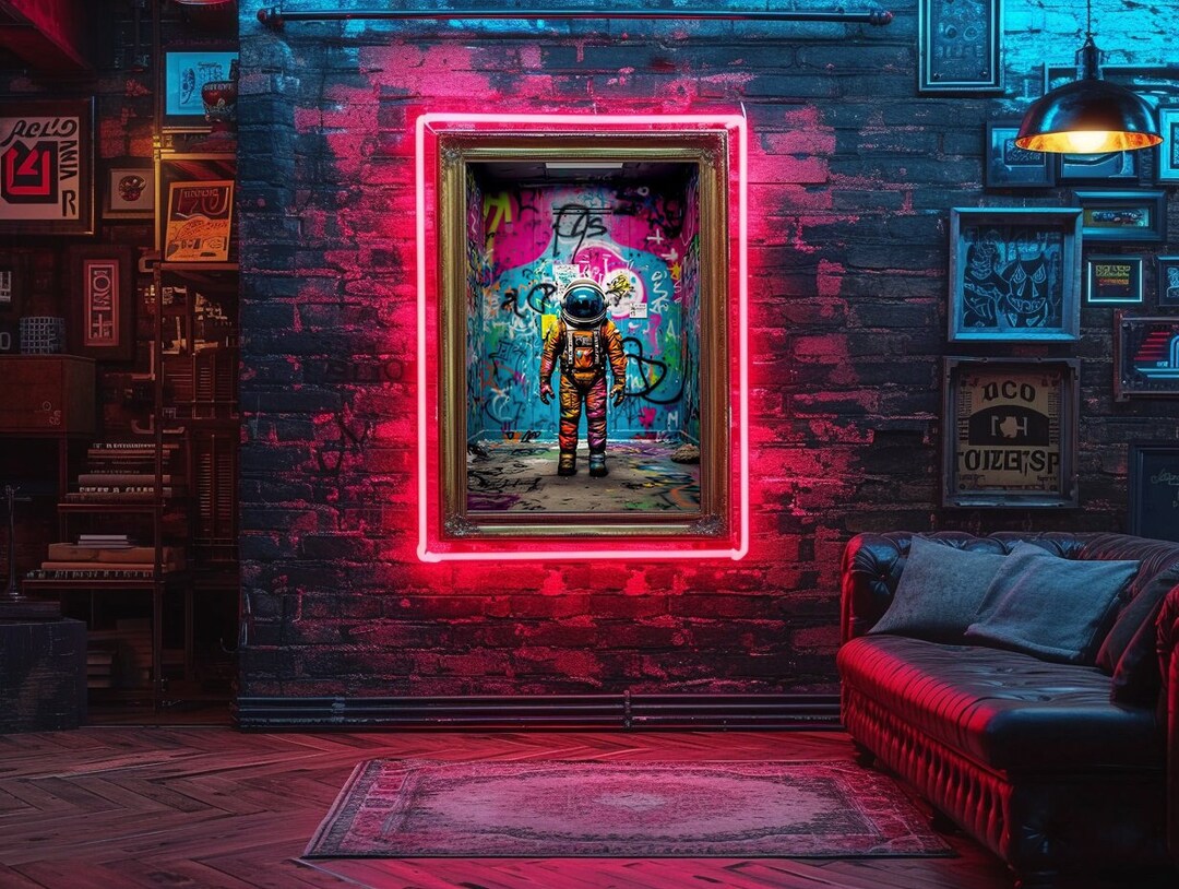 Astronaut Graffiti Wall Art, Printable Digital, Space Astronaut Wall ...
