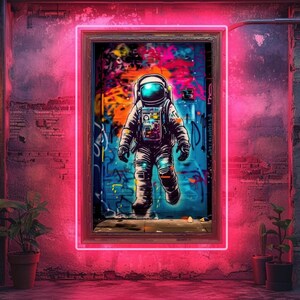 Astronaut Graffiti Wall Art, Digital Download, Modern Street Art Poster ...