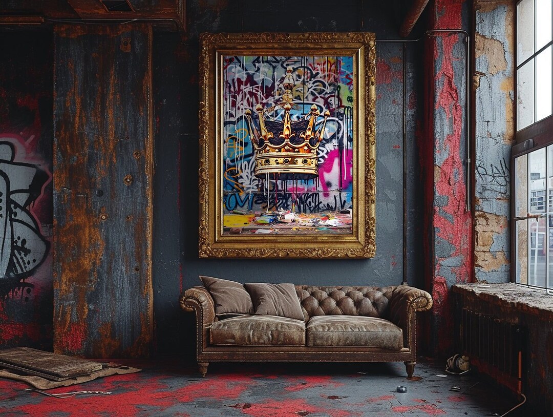 Crown Graffiti Wall Art, Digital Poster Prints, Abstract Graffiti ...
