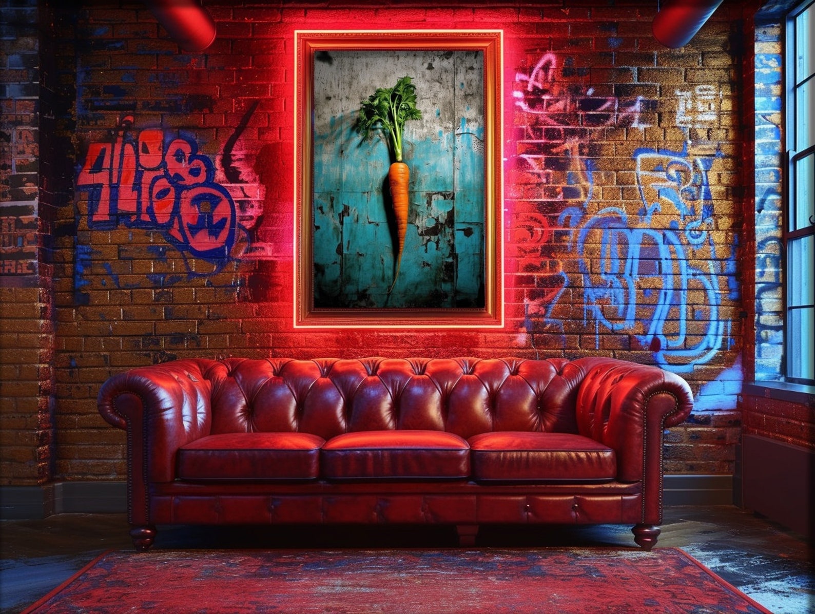 Carrot Graffiti Wall Art, Printable Digital, Colorful Vegetable Wall ...