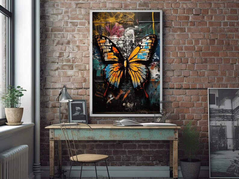 Butterfly Graffiti Wall Art Butterfly Art Graffiti Print - Etsy