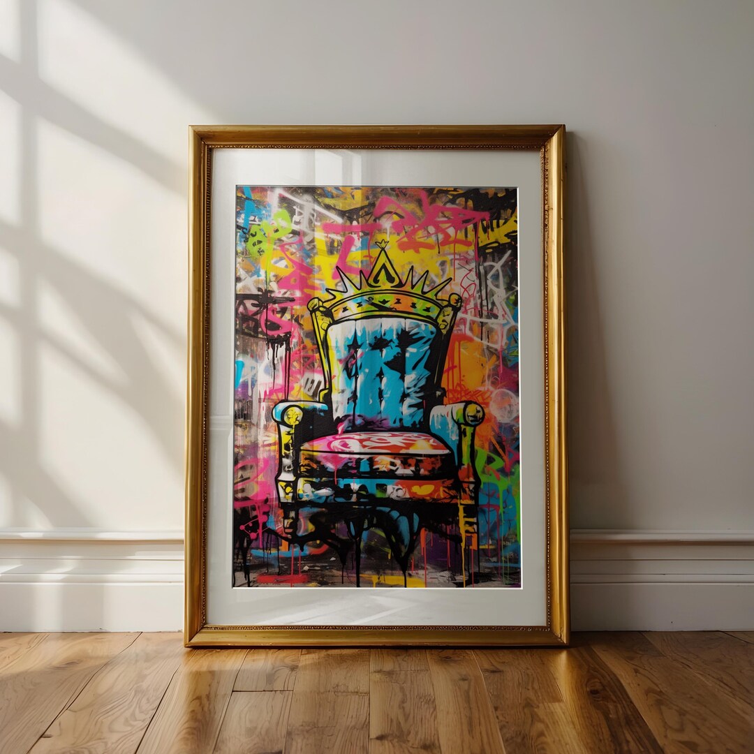 King Throne Graffiti Wall Art, Digital Print, Throne Chair Poster ...