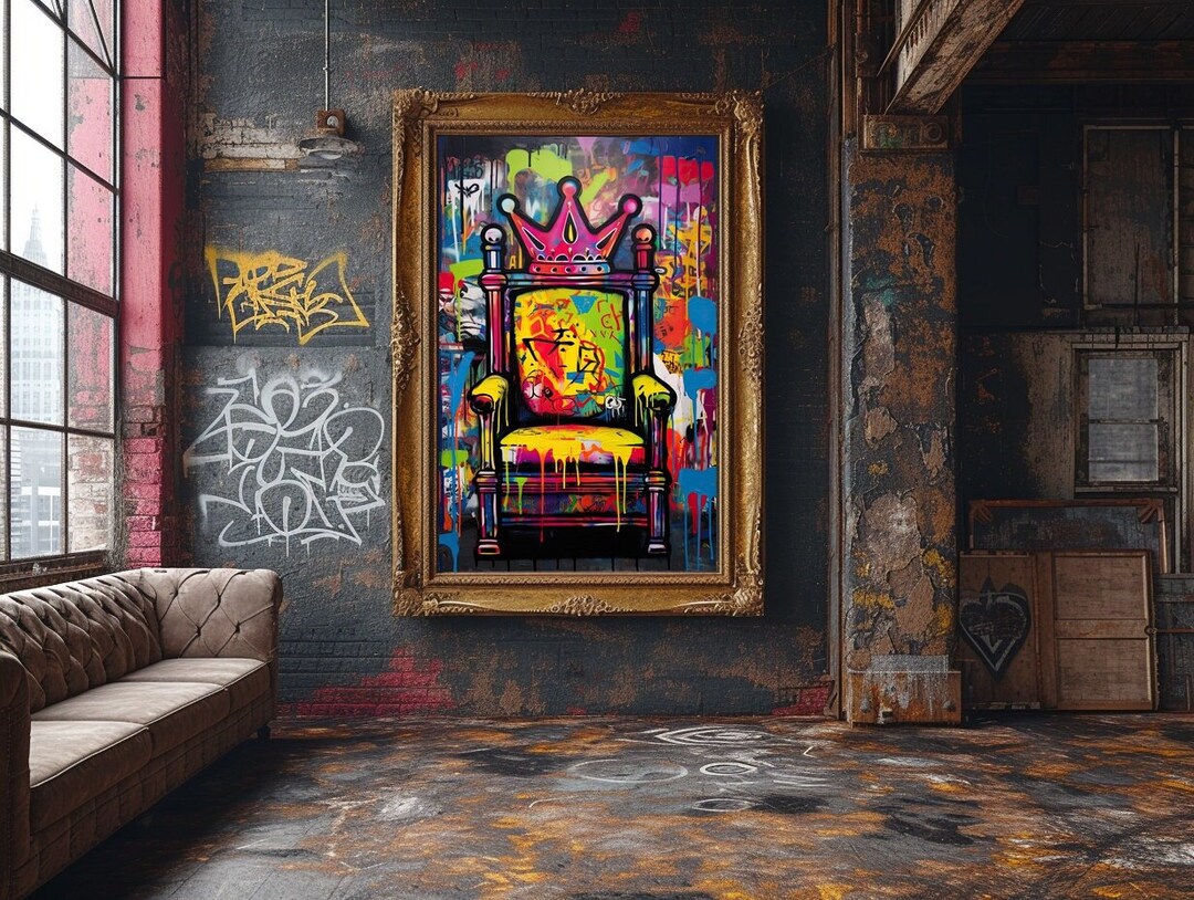 Colorful Throne Graffiti Wall Art, Digital Print, King Throne Wall ...