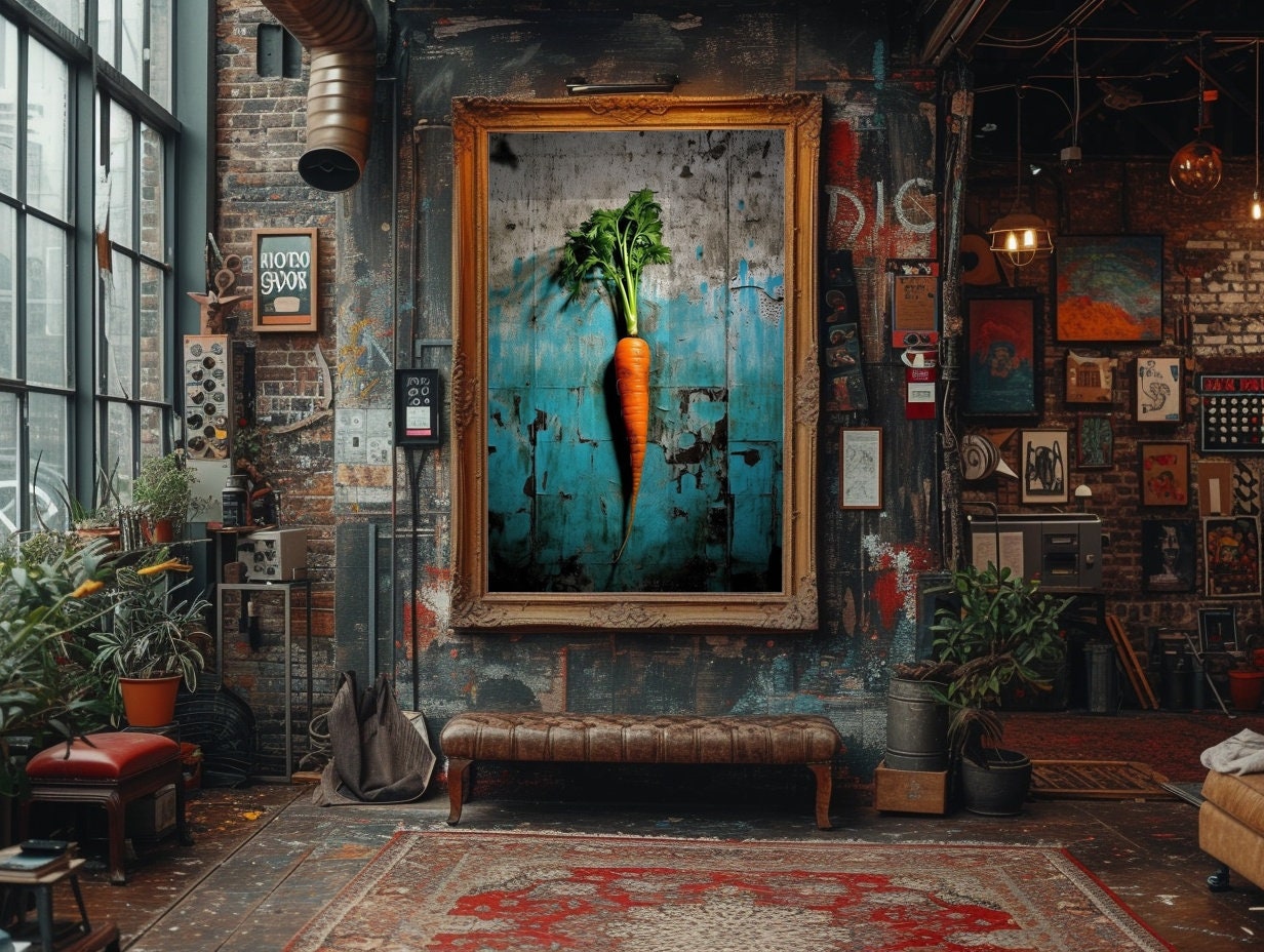 Carrot Graffiti Wall Art, Printable Digital, Colorful Vegetable Wall ...