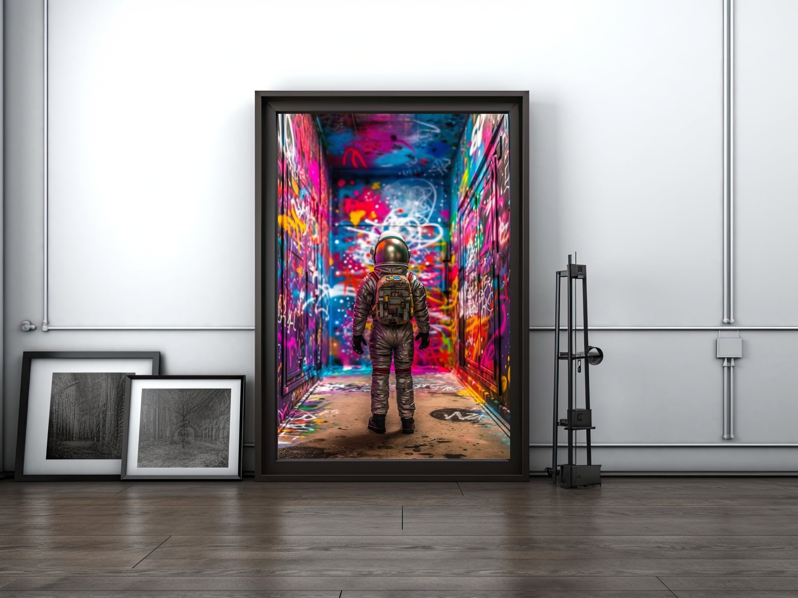 Astronaut Graffiti Wall Art Digital Download Print Astronaut - Etsy