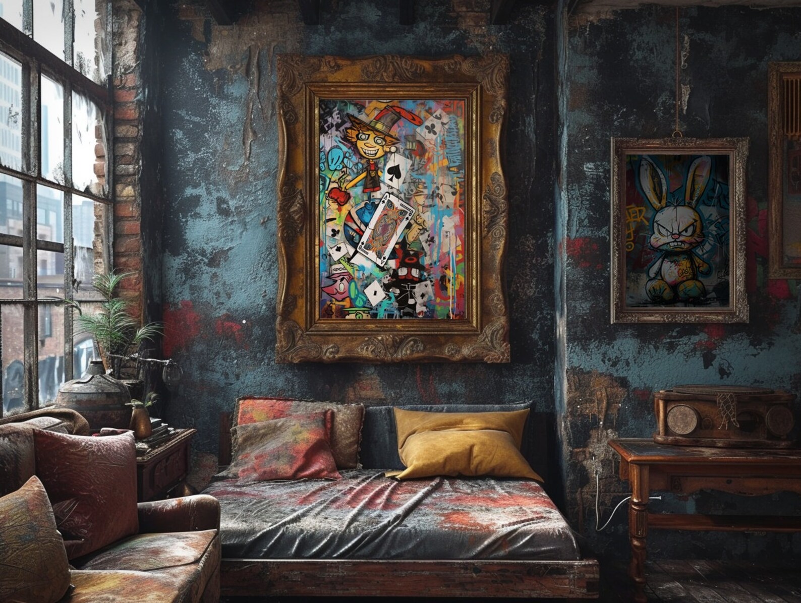 Casino Poker Graffiti Wall Art, Digital Download, Playing Cards Wall ...