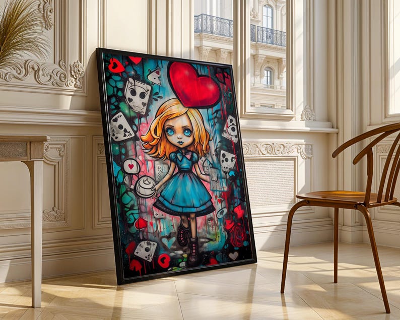 Alice in Wonderland Graffiti Wall Art, Printable Digital, Fairytale ...