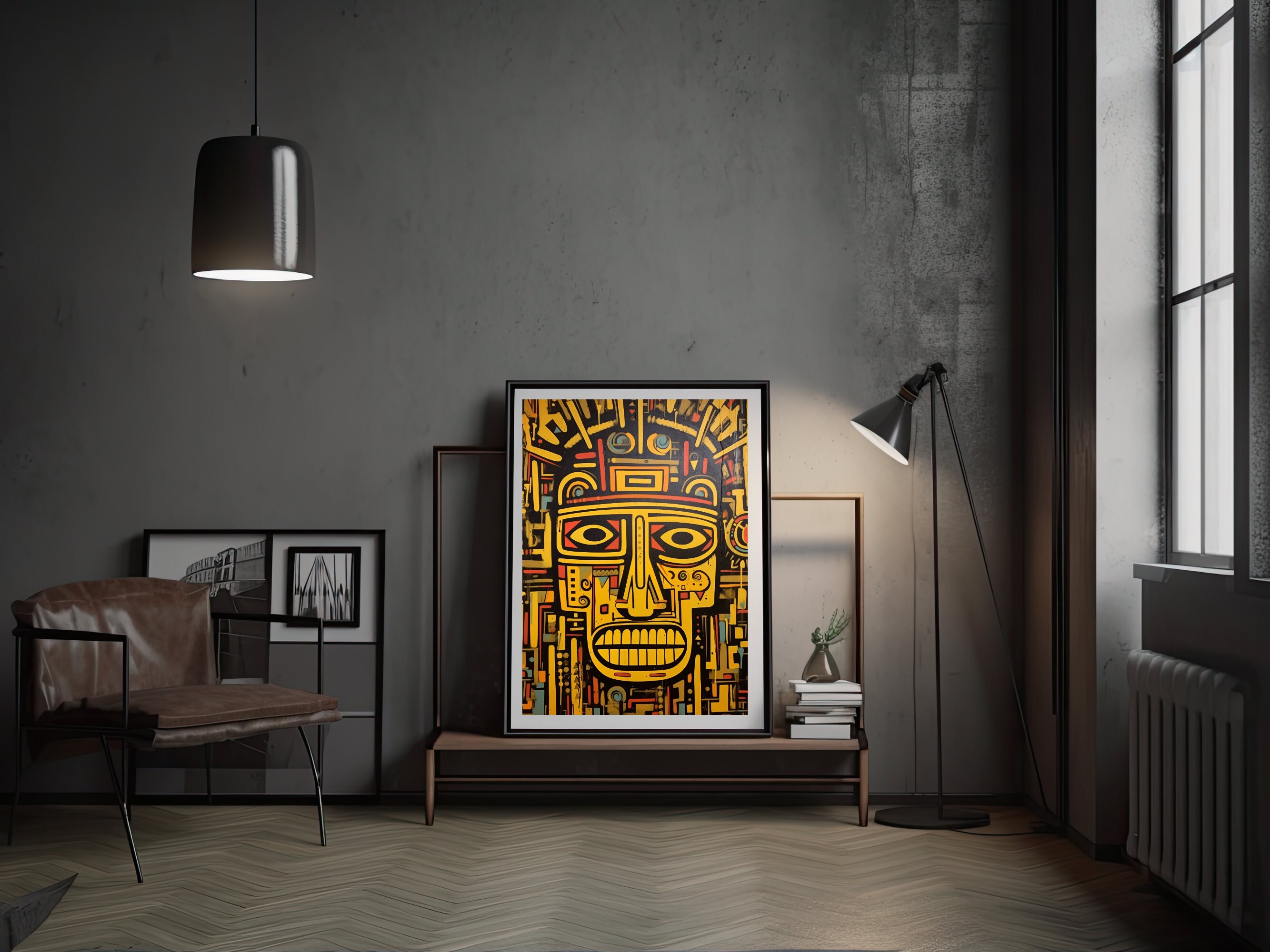 Aztec Graffiti Wall Art Printable Digital Colorful Aztec - Etsy