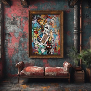 Casino Poker Graffiti Wall Art, Digital Download, Playing Cards Wall ...