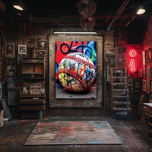 Baseball Graffiti Wall Art, Digital Print, Colorful Sports Wall Decor ...