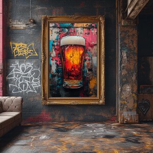 Colorful Beer Graffiti Art, Printable Drink Illustration, Urban Wall ...
