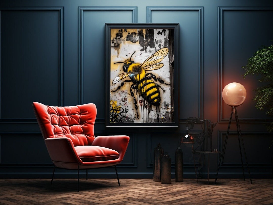 Bumblebee Urban Graffiti Digital Honey Bee Art Bold Street - Etsy