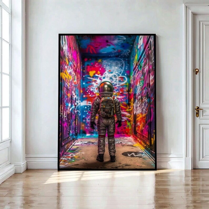 Astronaut Graffiti Wall Art, Digital Download Print, Astronaut Poster ...