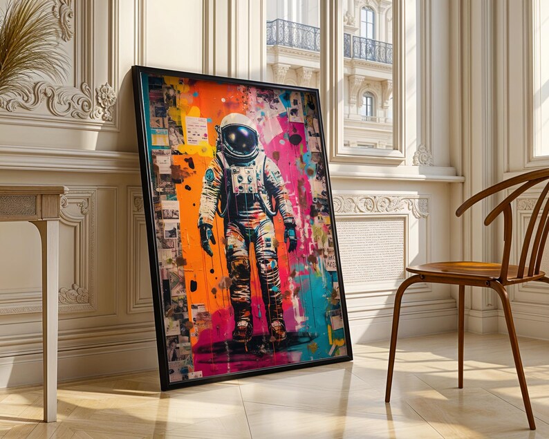 Graffiti Astronaut Art, Space Explorer Digital Print, Spaceman Wall ...