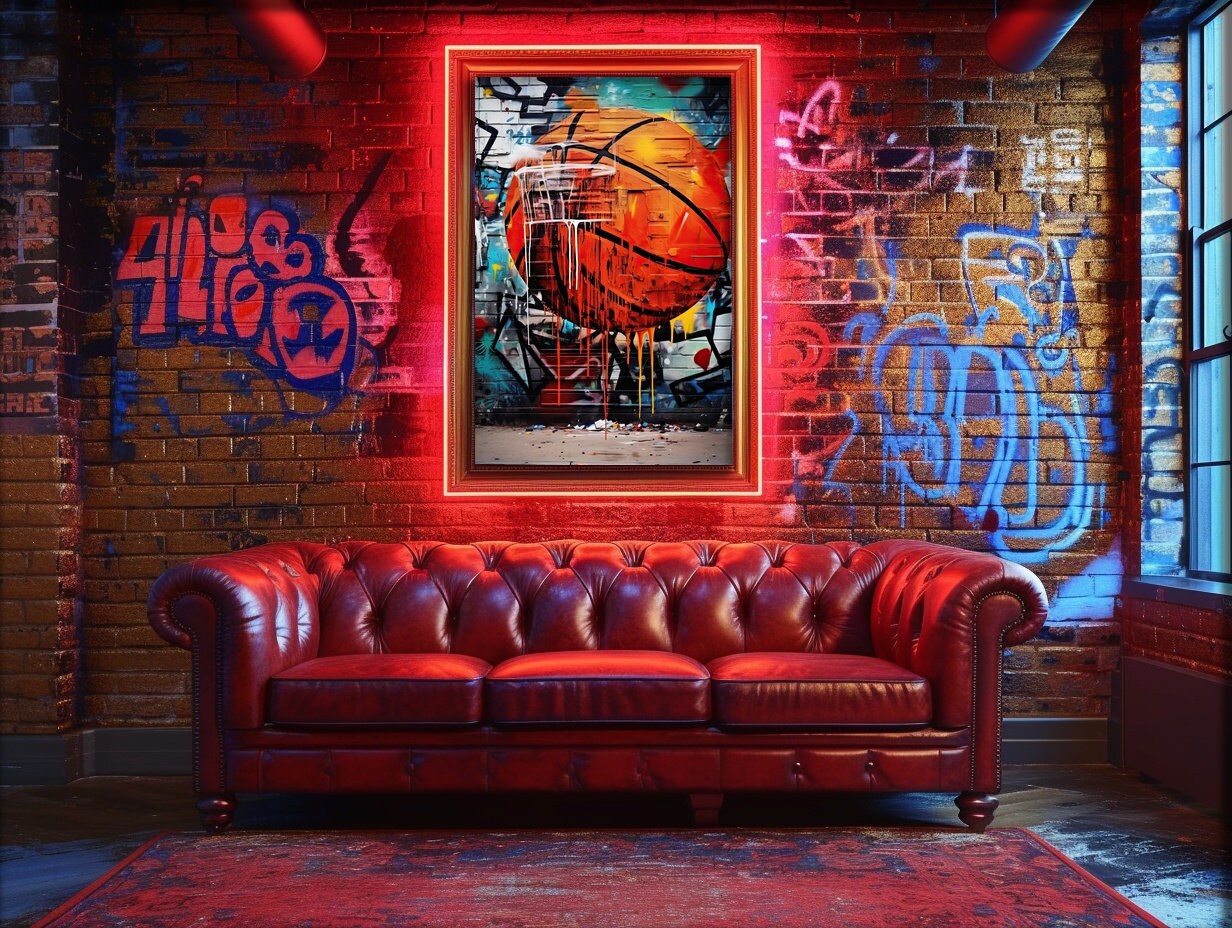 Basketball Graffiti Wall Art, Digital Download, Sports Ball Art Print ...