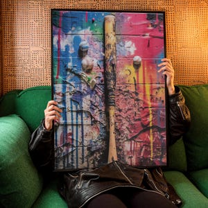 Baseball Bat Graffiti Wall Art, Printable Digital, Colorful Baseball ...