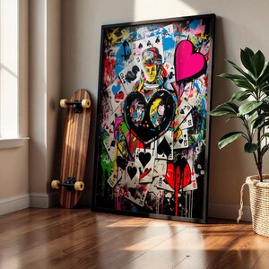 Playing Cards Graffiti Wall Art, Digital Download Print, Colorful ...