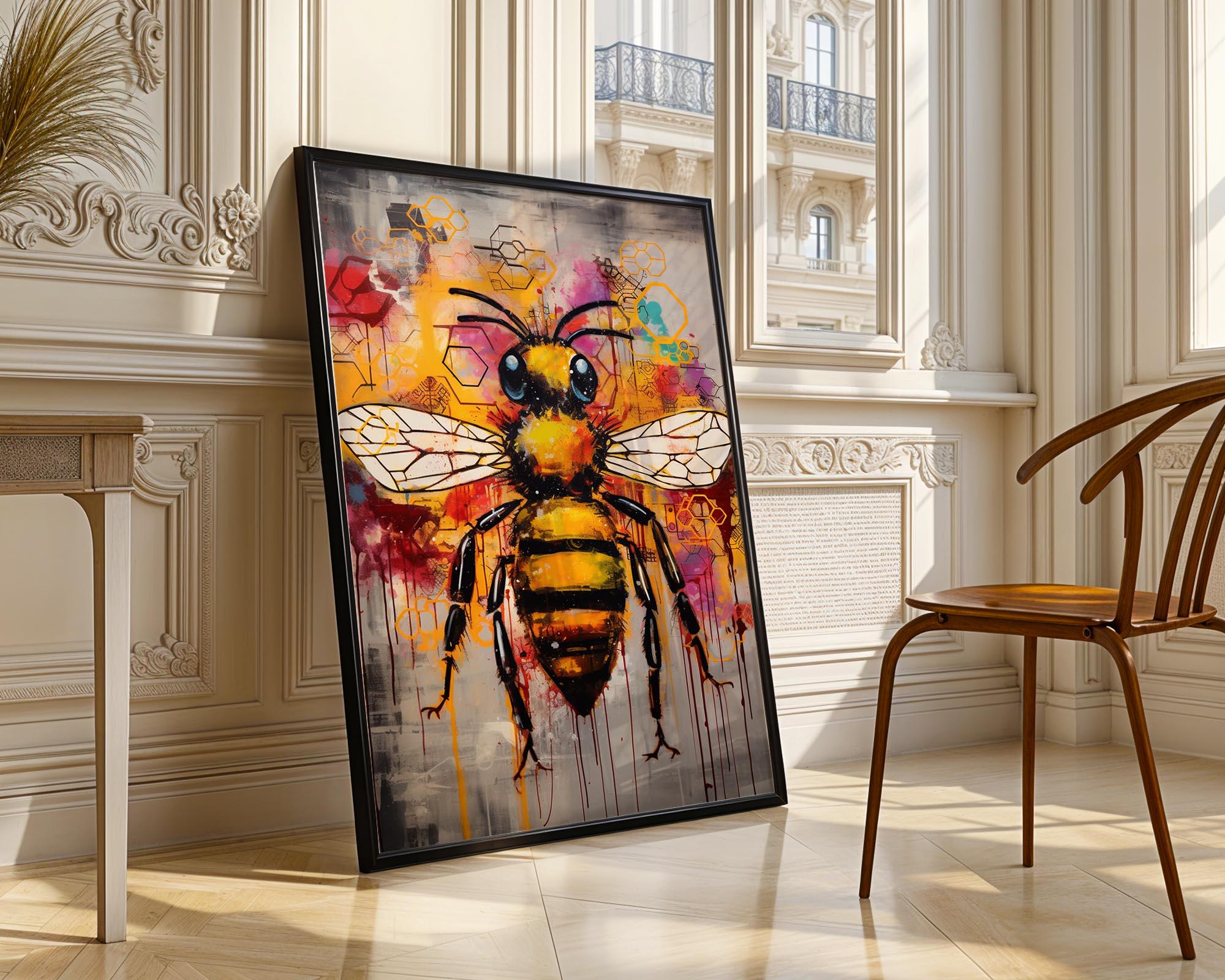 Honeybee Graffiti Wall Art, Digital Download Print, Honey Bee Nature ...
