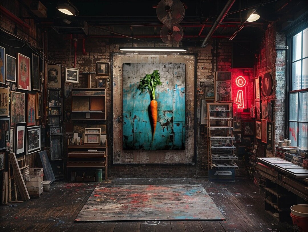 Carrot Graffiti Wall Art, Printable Digital, Colorful Vegetable Wall ...