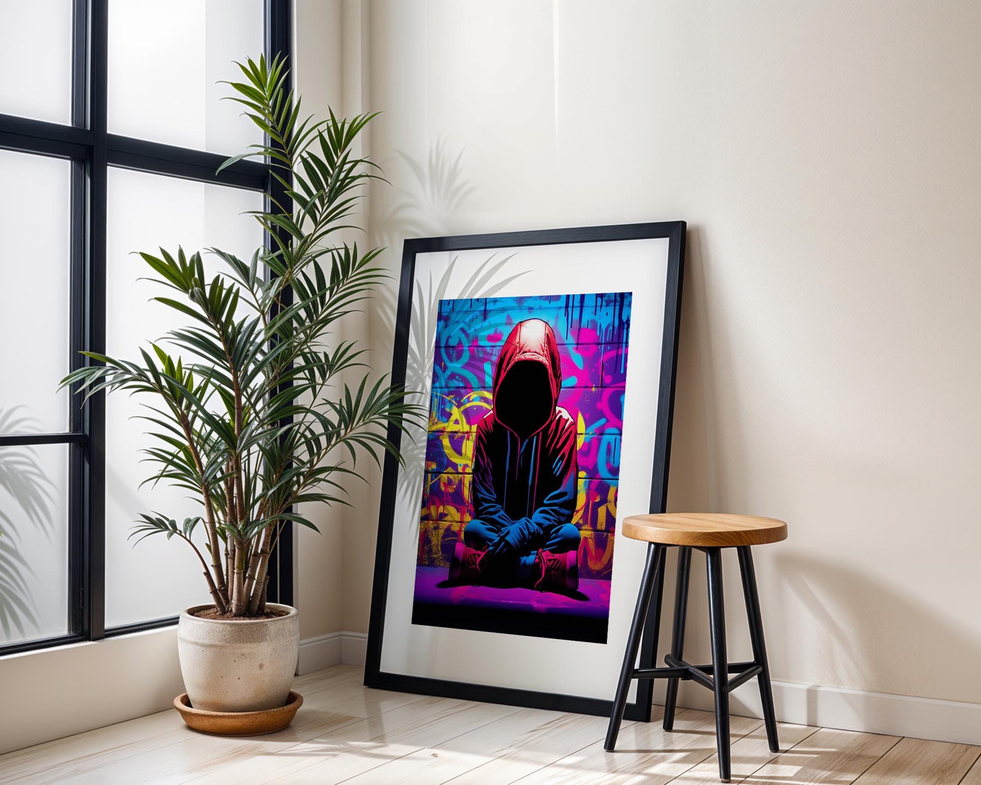 Girl Hacker Graffiti Wall Art, Coder Girl Graffiti Print, Modern, Urban ...